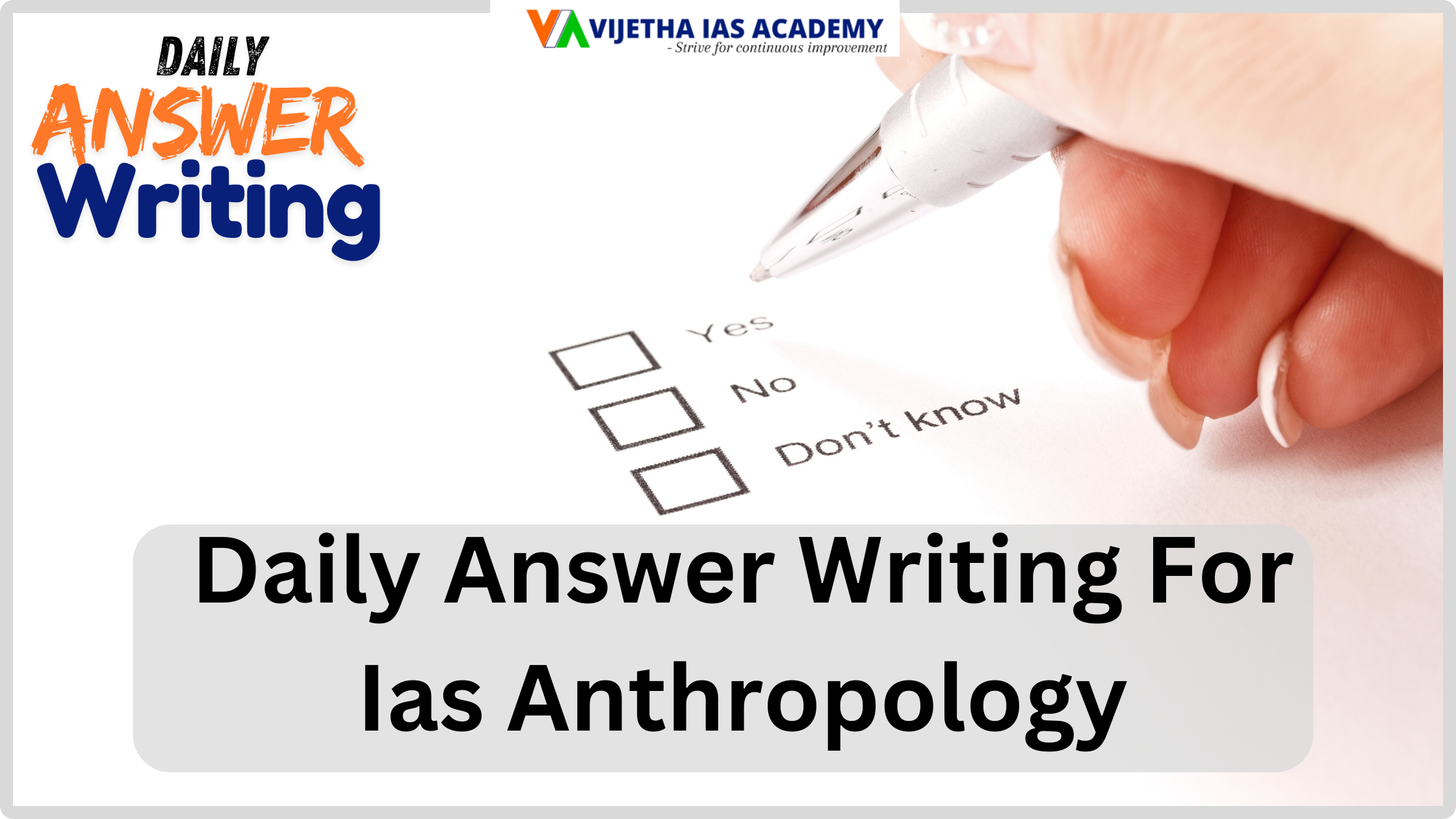 Daily Answer Writing For IAS Anthropology