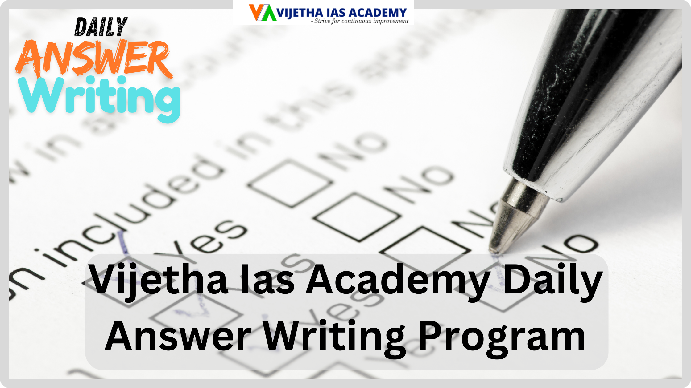 Vijetha Ias Academy Daily Answer Writing Program